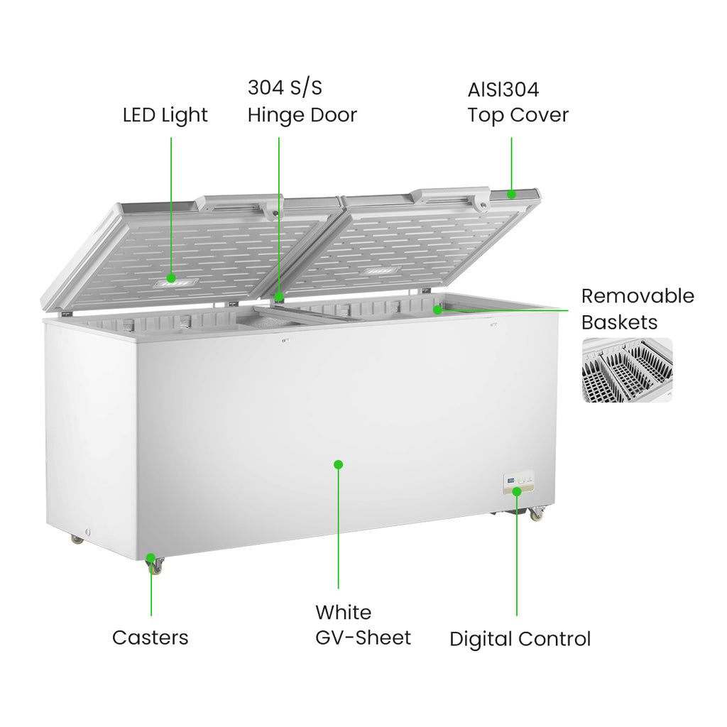 Thermaster 600L Chest Freezer with Stainless Steel Lid - BD600F ...