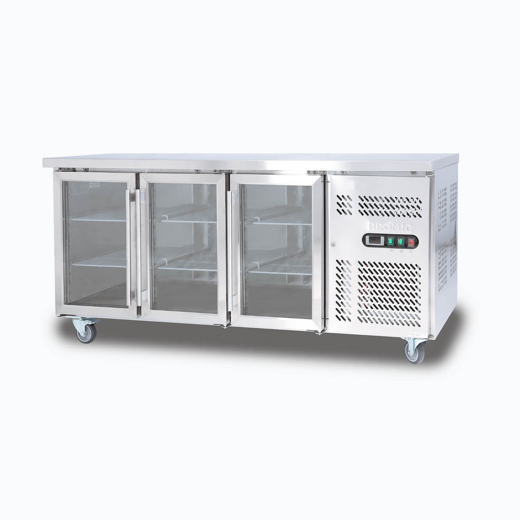 Under Bench Display Fridge - 417L - 3 Doors - Glass – Newhand Equipment