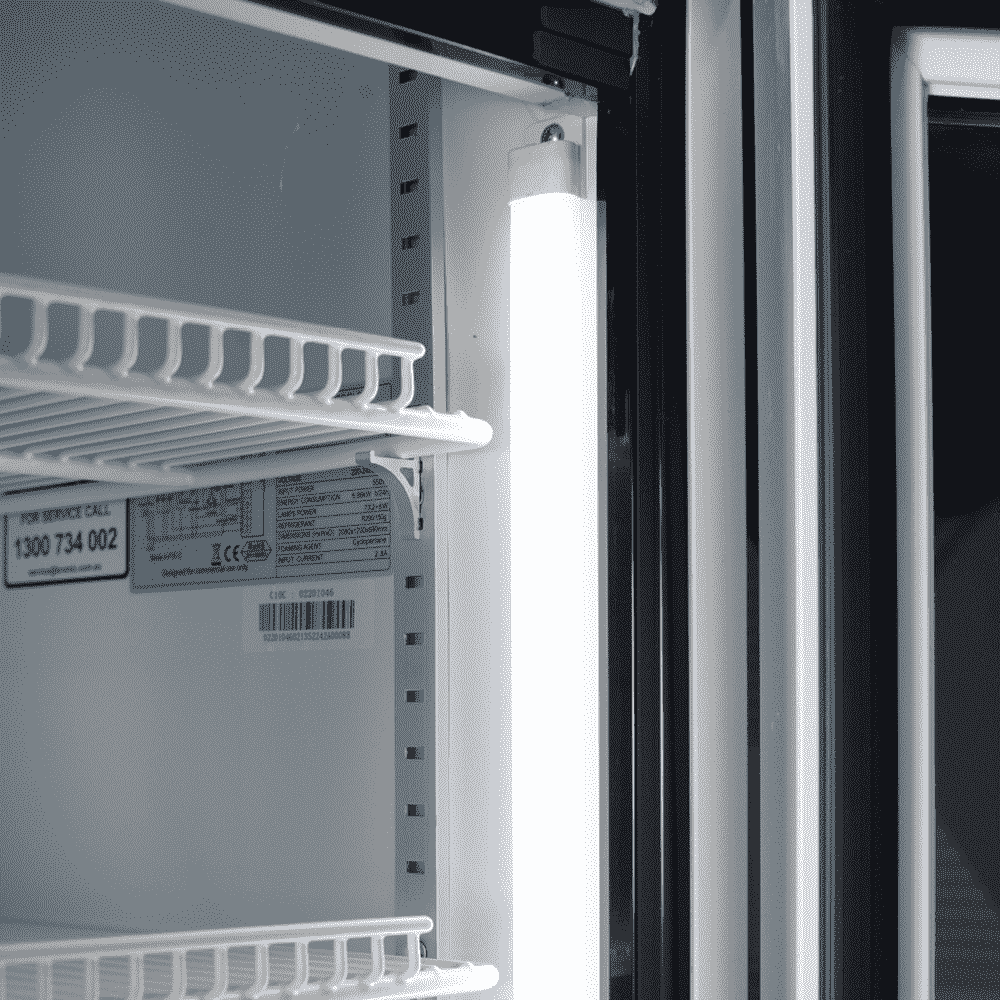 Upright Display Fridge - 960L - 2 Doors - Flat Glass - Cassette - Whit ...