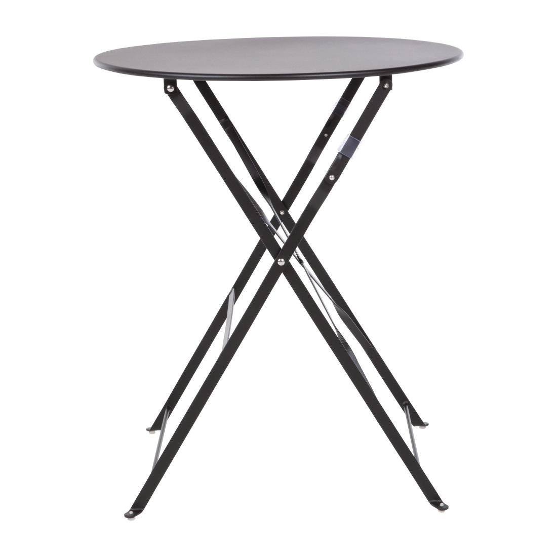 Bolero Black Pavement Style Steel Table 600mm Round – Newhand Equipment