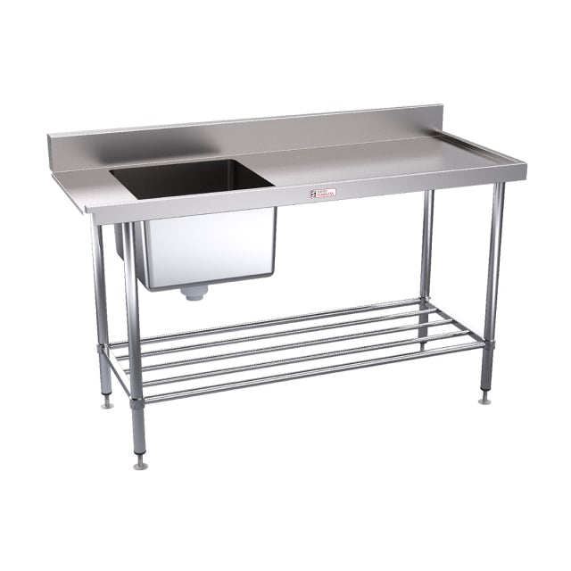 Simply Stainless 1200mm wide Dishwasher Inlet Bench SS08.1200R ...