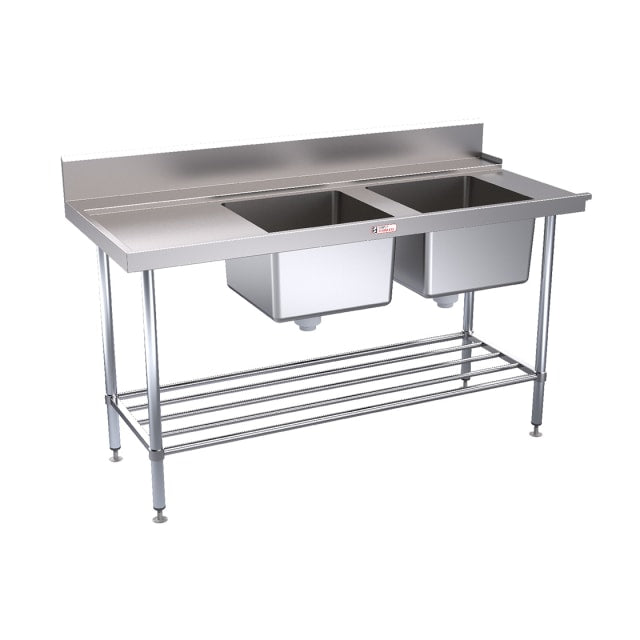 Simply Stainless Double Sink Dishwasher Inlet Bench SS09.7.1650DBL ...